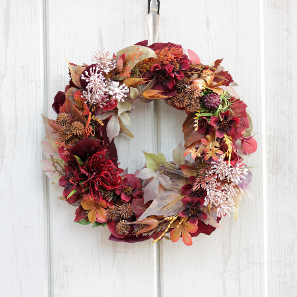 深まる秋の紅葉リース リース はなごま屋 通販｜Creema(クリーマ) 12729464