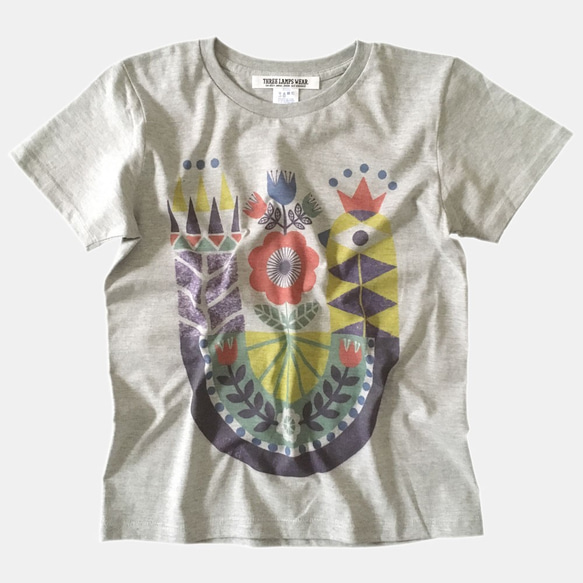 幾何学柄風 バードイラスト プリント 半袖 コットン ユニセックス メンズ レディース Tシャツ [4378-08] Tシャツ THREE ...