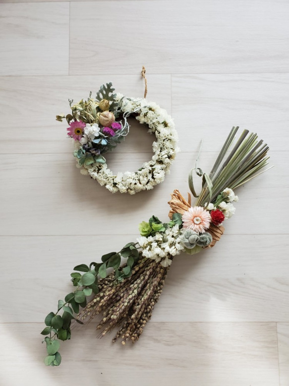 古代米パニエスワッグとリースのセット リース fleurir フルリール 通販｜Creema(クリーマ) 8511371