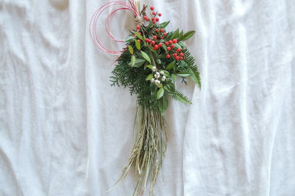 生花のお正月飾り-2 しめ縄・しめ飾り 草冠 通販 6550855｜Creema(クリーマ)