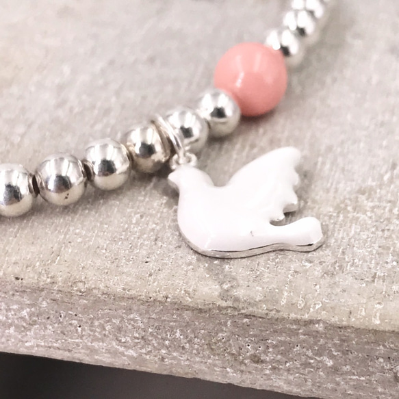 B10043（ピンク）スカイバードシルバー925ブレスレット ブレスレット Hedge Maze 通販｜Creema(クリーマ)