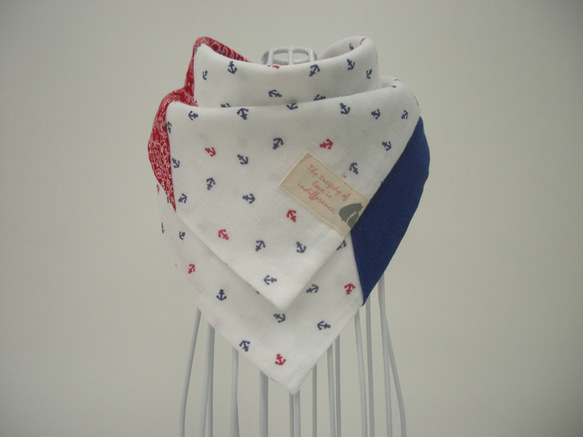 ☆ハンカチスタイリバ－シブル イカリ＆バンダナ柄 スタイ・よだれかけ 犬服ハンドメイド クレヨン 通販 5054150｜Creema(クリーマ)