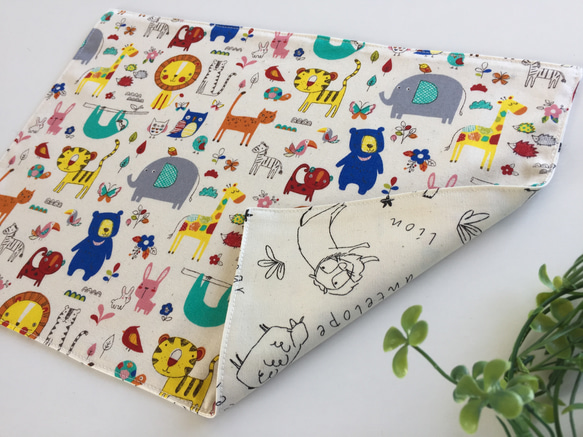 25×35サイズ レッツゴーZOO！ リバーシブル ランチマット ランチョンマット こはるびより 通販 5534356｜Creema(クリーマ)