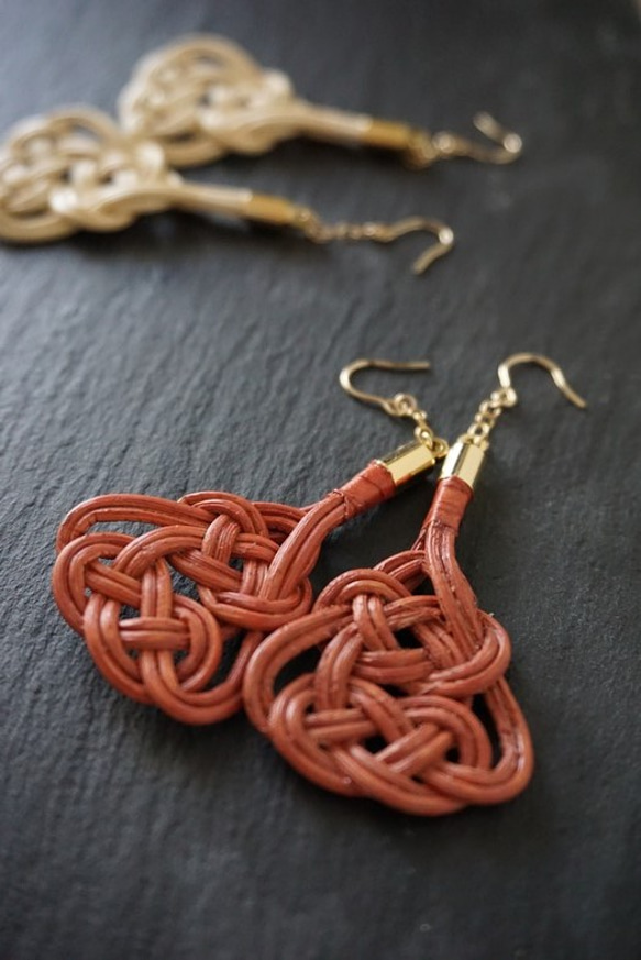 Rattan（ラタン）のゆれるピアス K14GF オレンジ色 ピアス（フック・チェーン） Mode mine 通販 4826638｜Creema(クリーマ)