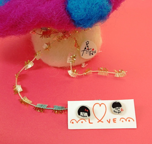 ＊okappaちゃんとsaltboyくん＊ ピアス（スタッド・一粒） Apois 通販｜Creema(クリーマ) 130075