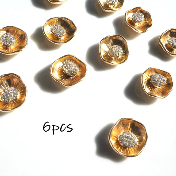 アンティークフラワー カボション☆6個 ビジュー・クリスタル shooting stars 通販 11611112｜Creema(クリーマ)