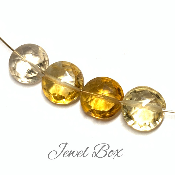 宝石質シトリン＊コインブリオレットカット＊4個 天然石 JEWELBOX 通販 8570020｜Creema(クリーマ)