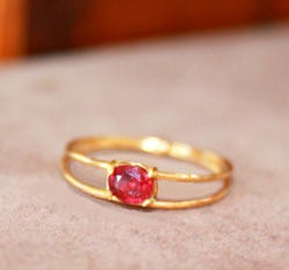PREMIUM Ruby -k18 ring- 指輪・リング guinomi☆nyanyachan 通販 10554901｜Creema(クリーマ)
