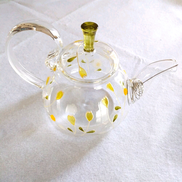 グラスペイント/黄色い小花のティーポット（R-046） ポット・急須 きさらぎ工房kisaragikobo 通販 12631035 ...