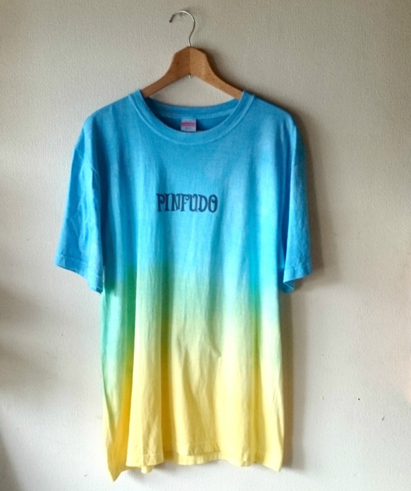 Blue yellow gradient-dyed T-shirt /L Tシャツ 平和堂 通販 4991505｜Creema(クリーマ)