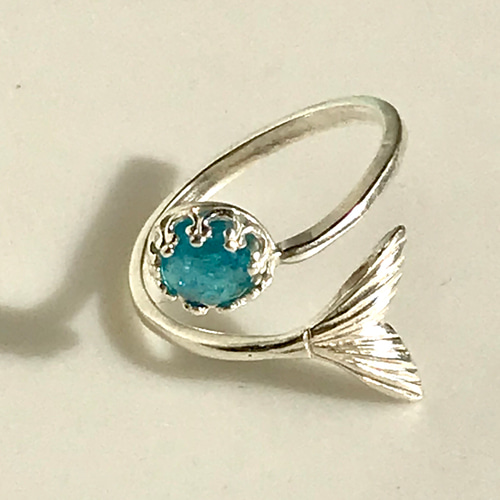 宝石質 ネオンブルー アパタイト ring(マーメイドテール) 指輪 宝石質 ネオンブルー アパタイト ring(マーメイドテール) 指輪