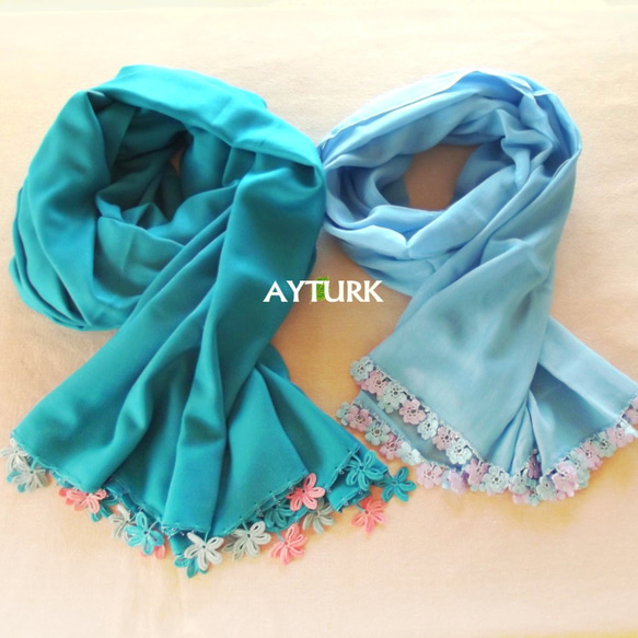 【Creema限定 新生活セット】ストール2点10000円「ブルー」送料無料 ストール AYTURK／アイトゥルク 通販 5068170｜Creema(クリーマ)