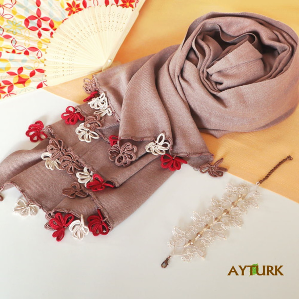 【新春限定 福袋2020】ストール＆ブレスレット2点セット10000円（送料込み）ココア ネックレス・ペンダント AYTURK／アイトゥルク 通販 5504244｜Creema(クリーマ)