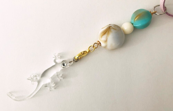 ☆Cubee☆Gecko：ゲッコー：ヤモリ☆ペンダント☆サイズ:中☆アクリル/スワロフスキークリスタル☆ ネックレス・ペンダント Cubee ...