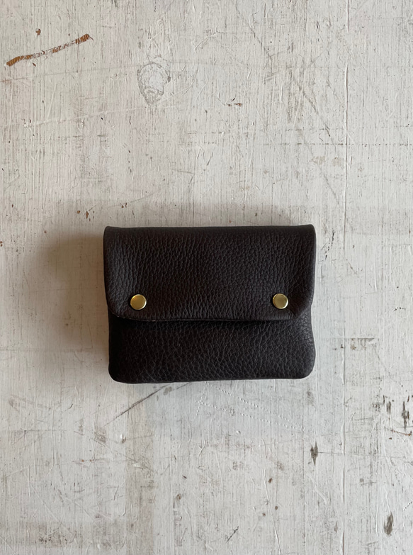 妻のアイデアが詰まった小さな革財布 チョコ その他ミニ財布・コンパクト財布 SOTA LEATHER PRODUCT 通販｜Creema ...