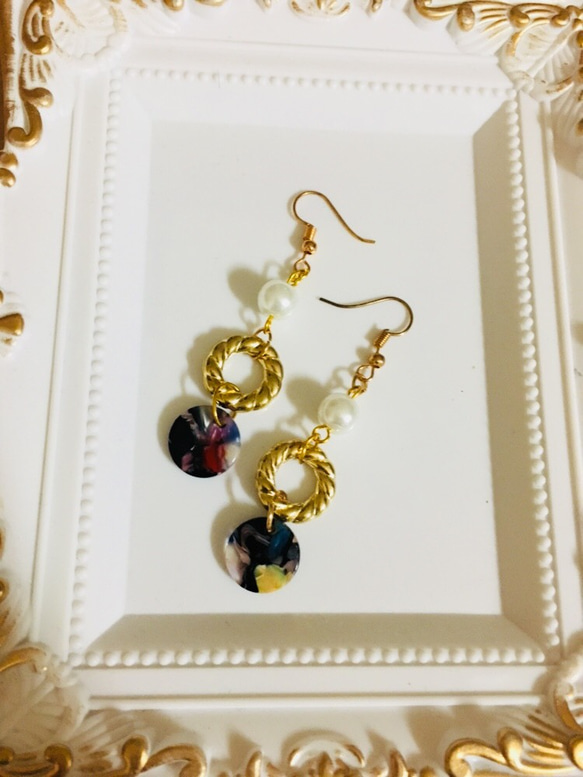 ラウンド型ピアス イヤリング出来ます!! ピアス（フック・チェーン） mikokoto 通販 11546446｜Creema(クリーマ)