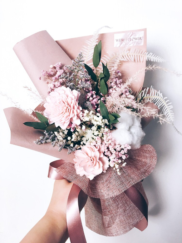 WEIWEI FLOWER/粉色系質感乾燥花束/畢業花束/母親節花束/韓式花束/情人節花束 乾燥花 weiweiflower 的作品 ...
