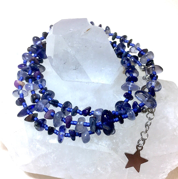 3Wayさざれネックレス☆アイオライト&スギライト(n-8) ネックレス・ペンダント 天然石手作りアクセサリーPaoPao 通販 ...