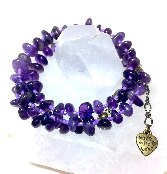 3Wayさざれネックレス☆アメジスト(n-9) ネックレス・ペンダント 天然石手作りアクセサリーPaoPao 通販 5482243 ...