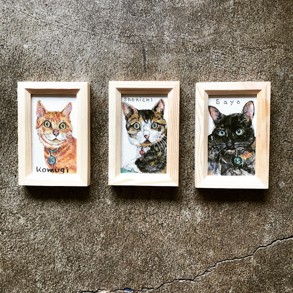 ワンニャン似顔絵( 名刺サイズ:5.5×9cm)《受注制作》 イラスト kenleo 通販 12663276｜Creema(クリーマ)