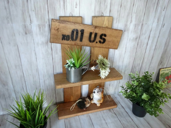 ミニシェルフ (チーク色) 棚・シェルフ・ラック moon-3571 通販 5951939｜Creema(クリーマ)