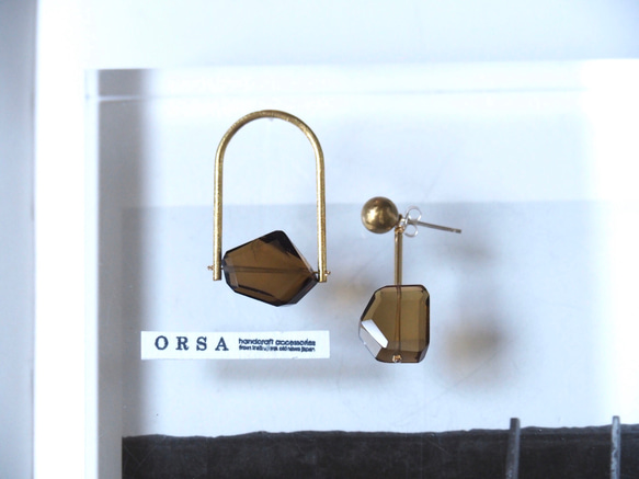 Ishtar：brandy quartz ピアス（その他） ORSA 通販 8800958｜Creema(クリーマ) ハンドメイド・手作り ...
