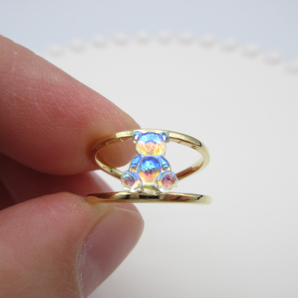 ヴィンテージ テディベア オーロラ リング 指輪・リング Felice Blu フェリーチェブルー 通販｜Creema(クリーマ)