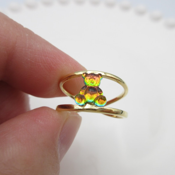 ヴィンテージ テディベア ステンドガラス リング 指輪・リング Felice Blu フェリーチェブルー 通販 12644533｜Creema ...