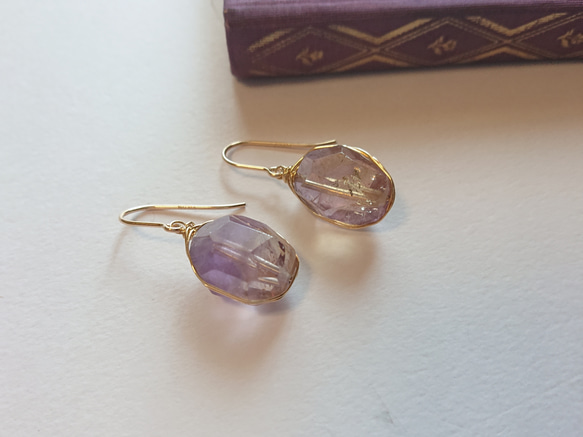 14KGF アメトリンのピアス(イヤリング) ピアス（フック・チェーン） Alicia 通販｜Creema(クリーマ) 7277484