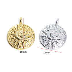 新作【2個入り】Sun＆Moonコイン形光沢ゴールドチャーム NF チャーム DIYBEJEWEL営業時間外対応不可 通販 12959929 ...