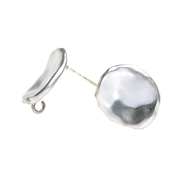 P1443e【1ペア】925刻印芯！手作り感ある円形マットシルバーカン付きシルバー925芯ピアス、パーツ 金具・チェーン DIYBEJEWEL ...