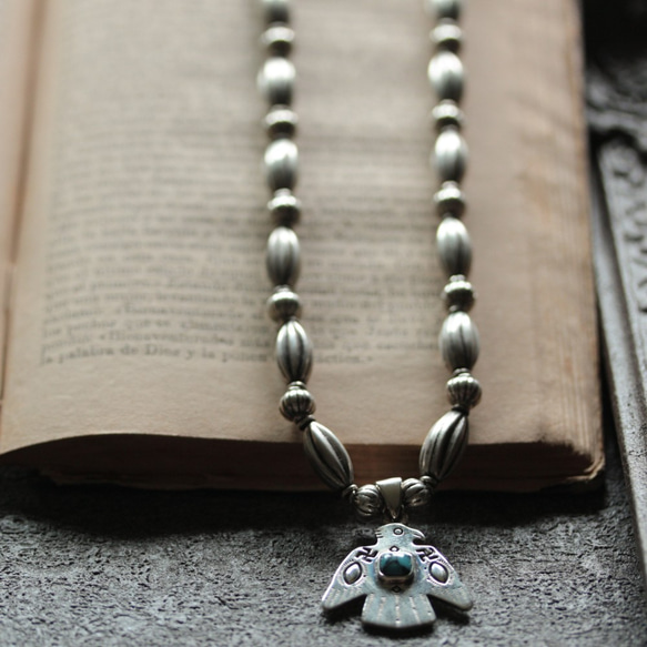 *vintage metal beads & Silver925 Eagle ネックレス ネックレス・ペンダント get with it! 通販 7632146｜Creema(クリーマ)
