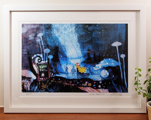 『cafe festum』デジタル絵画 額装品 絵画 タナベサオリ 通販 5918329｜Creema(クリーマ)