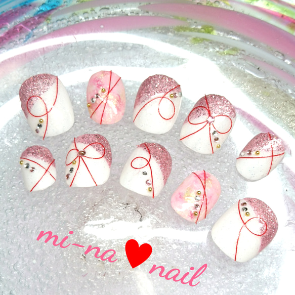 ネイルチップ☆ 和装★結婚式★前撮り♡ウエディング ネイルチップ（つけ爪） mi-na♥ネイルオーダー受付ストップ 通販 4435020 ...