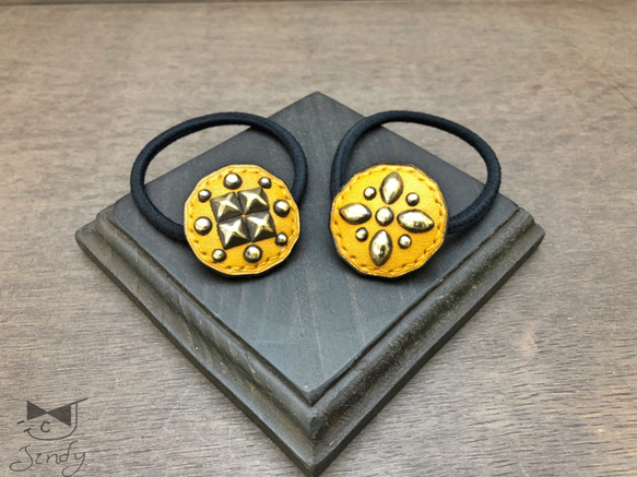 真鍮 スタッズ ロック 十二角形 ヘアゴム 黄 ヘアゴム Jindy 通販 5566888｜Creema(クリーマ)