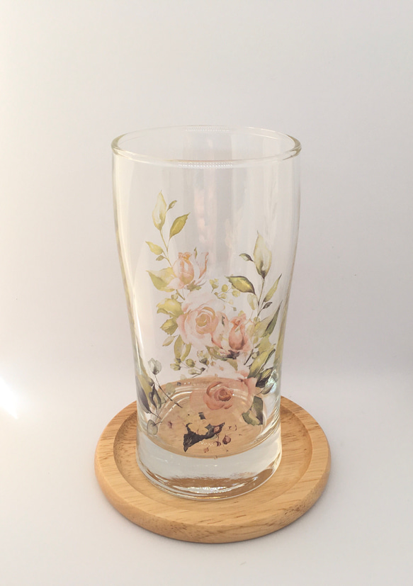 水性 ローズ バラ グラス ガラスコップ グラス wind-bell 通販｜Creema(クリーマ) 12077950