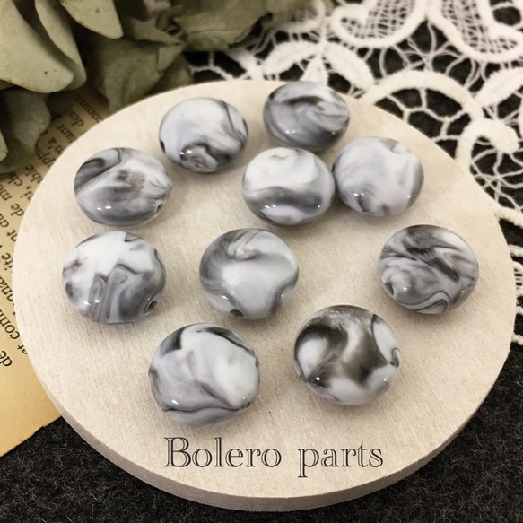 4個入り 16mm アンティーク調 丸型 アクリルビーズ BK180509 ハンドメイド 手芸 素材 材料 アクセサリー ビーズ Bolero ...