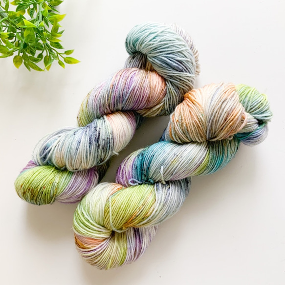 手染め毛糸 ソックヤーン V100g 毛糸 Multicolor yarn 通販｜Creema(クリーマ) 12129349
