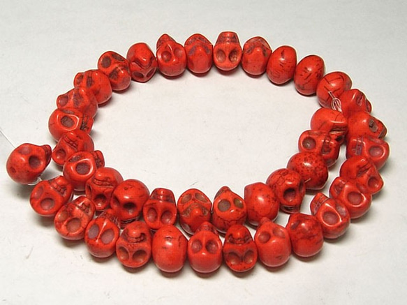 スカルパーツ 髑髏 レッド 約13×10mm 連販売 【横穴】 3000888 ビーズ Bソフト 通販 6067930｜Creema(クリーマ)