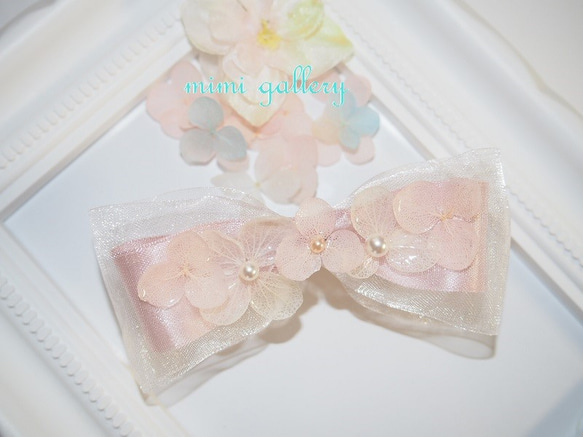 Cherry-blossom color紫陽花のお花畑のバレッタ バレッタ Chez le chat mimi 通販 1537111 ...