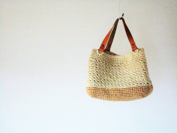 「再販」おすましツートン麻ひもトートバッグ「受注製作」 かごバッグ asa 通販｜Creema(クリーマ) 2189044
