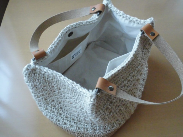 「再販」おすましツートン麻ひもトートバッグ「受注製作」 かごバッグ asa 通販｜Creema(クリーマ) 2189044