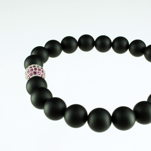 艶消しオニキスとCZの輝きがクールな印象、ブレスレット：BPHD161036 ブレスレット サンスパングル 通販 5545405｜Creema ...