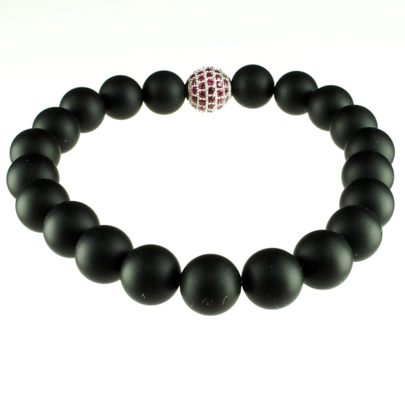 艶消しオニキスとCZの輝きがクールな印象、ブレスレット：BPHD161036 ブレスレット サンスパングル 通販 5545405｜Creema ...