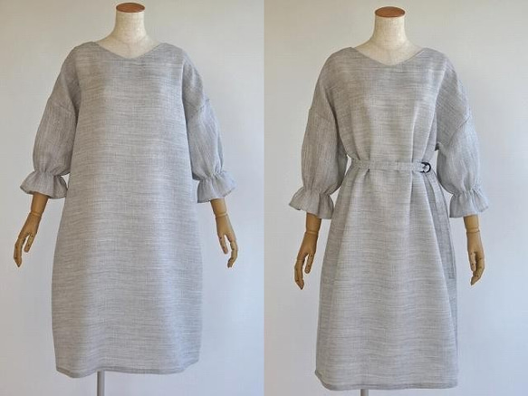 ウール混リネン フリーサイズ2Wayワンピース ワンピース écrus 通販｜Creema(クリーマ)
