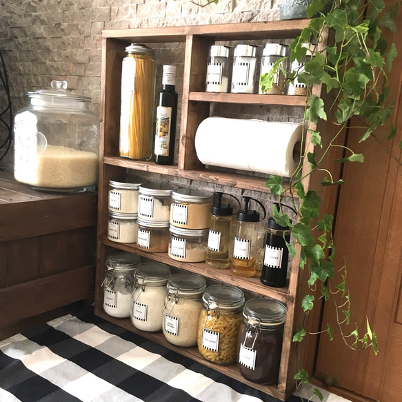 調味料 スパイスラック ペーパーホルダー付き 棚・シェルフ・ラック SENEO 通販 3119569｜Creema(クリーマ)