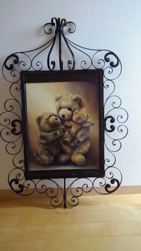 ティンの額に、くまの親子のトールペイント 絵画 ネズミ 通販 5510482｜Creema(クリーマ)