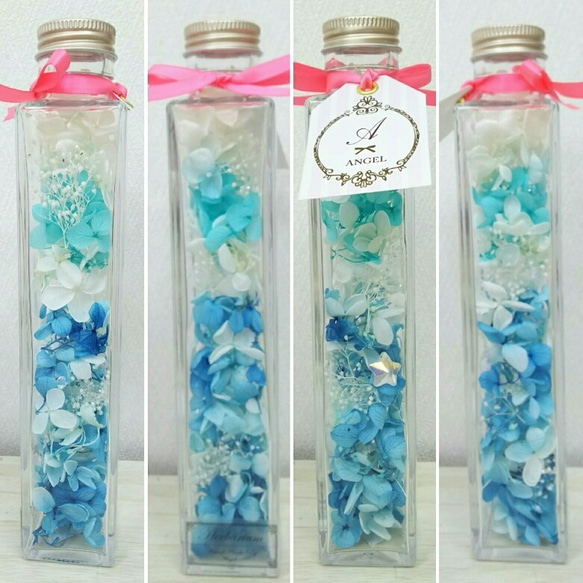 爽やか紫陽花ハーバリウム・L送料込！ ハーバリウム・植物標本 ANGEL 通販｜Creema(クリーマ) 5664150