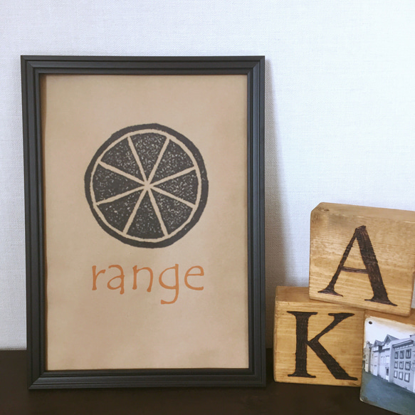 フレームつきポスター【オレンジ】 タペストリー・壁掛け naka®︎ 通販 5650068｜Creema(クリーマ)