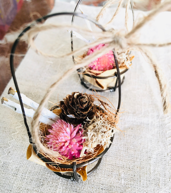 【送料込】ミニチュア＊カゴアレンジ ドライフラワー Honu＊R 通販 10604307｜Creema(クリーマ)